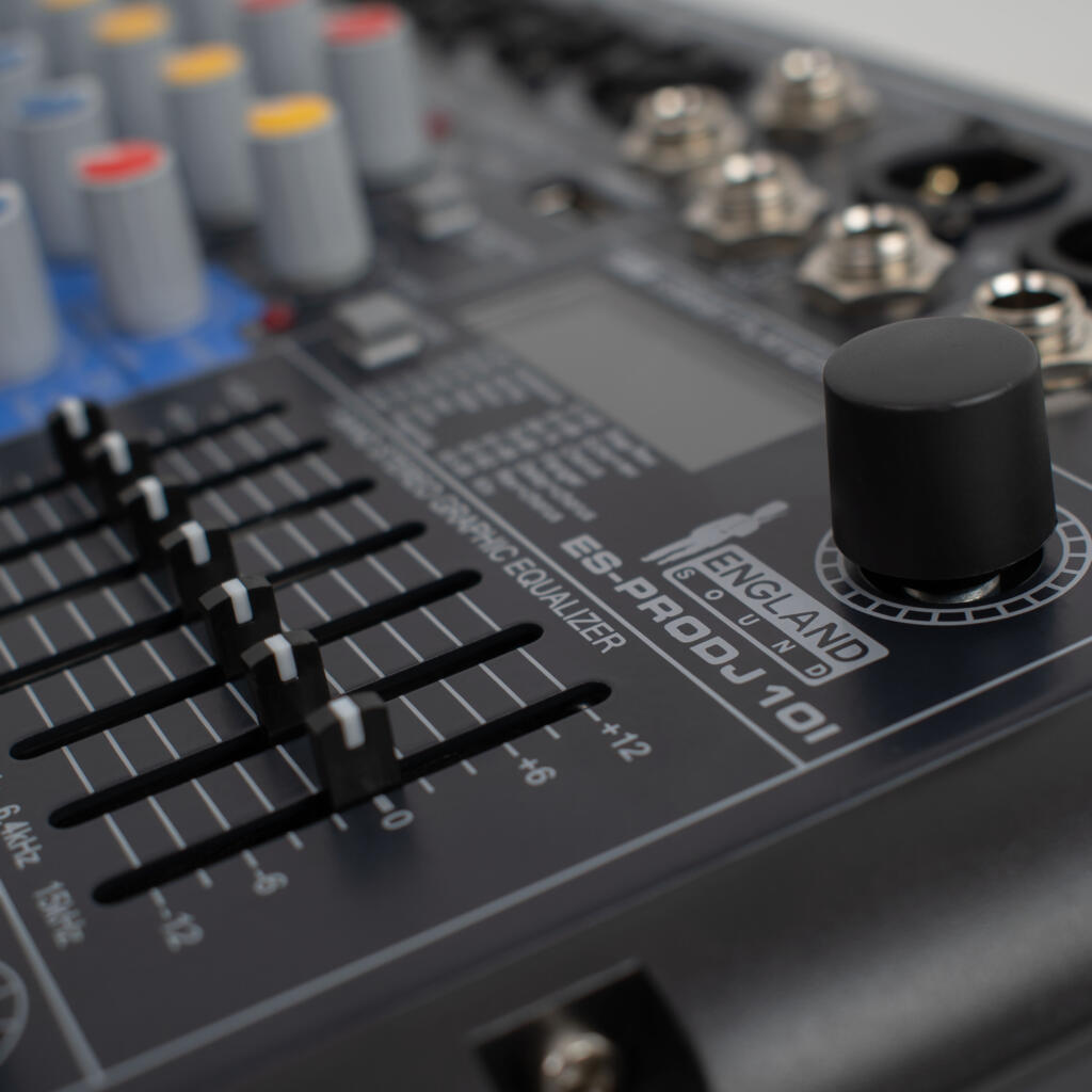 Consola de audio de 10 canales, Interfaz USB, Ecualizador de 7 bandas ...