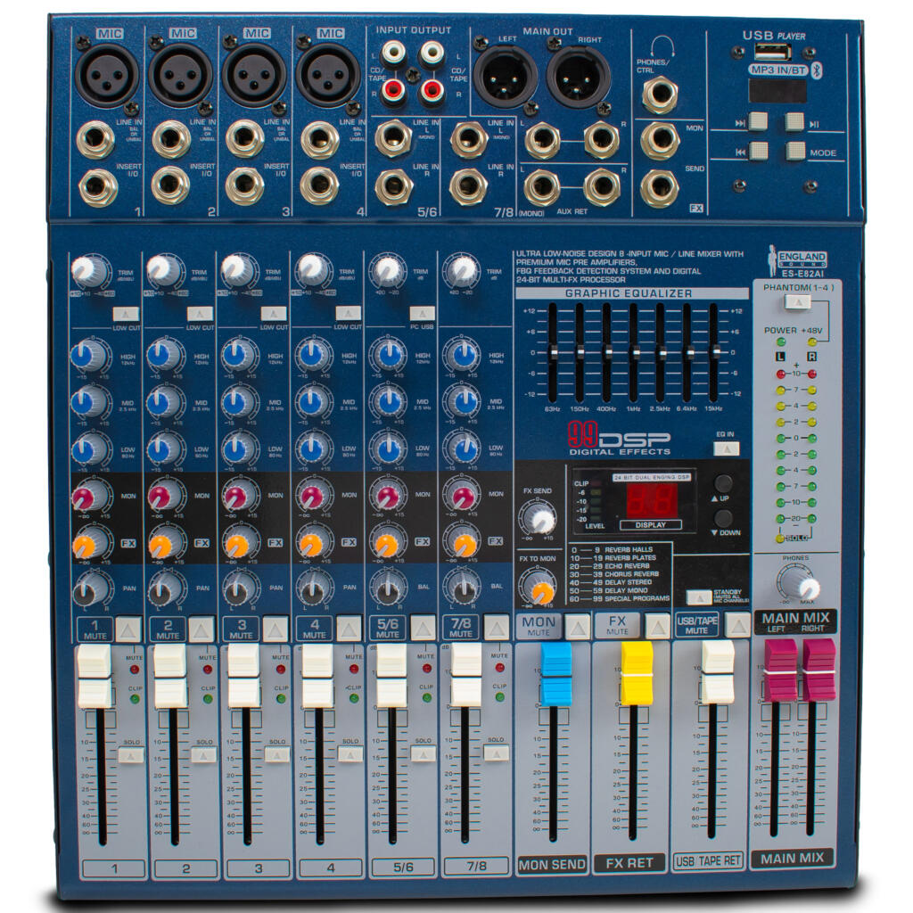 Consola de audio con Bluetooth, 8 canales, England Sound | Cotzul